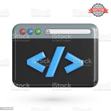 Ikon Pengembangan Kode Program Pengkodean Web Atau Konsep Pemrograman Situs Web Jendela Browser