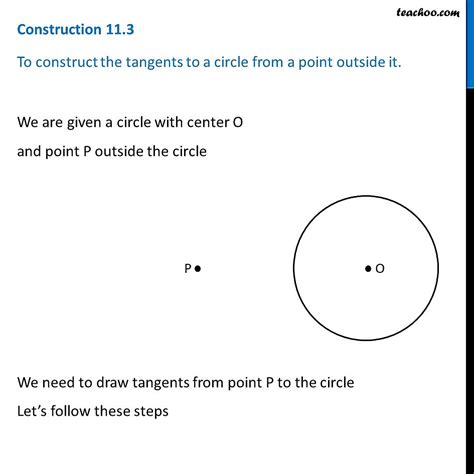 Construction Constructing Tangents To A Circle From A Point