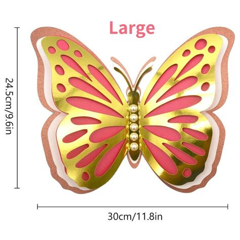 Athvotar Four Layer Hollow Butterfly Wall Sticker Wedding Decoration