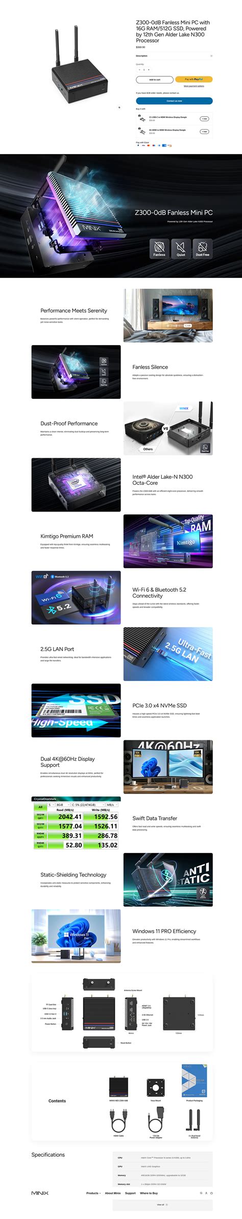 หนาท 1 MINIX NEO Z300 0dB Fanless Mini PC Review Vmodtech com Review Overclock