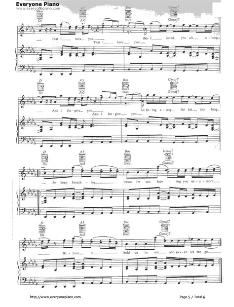 Far Away Nickelback五线谱预览5 钢琴谱文件（五线谱、双手简谱、数字谱、midi、pdf）免费下载