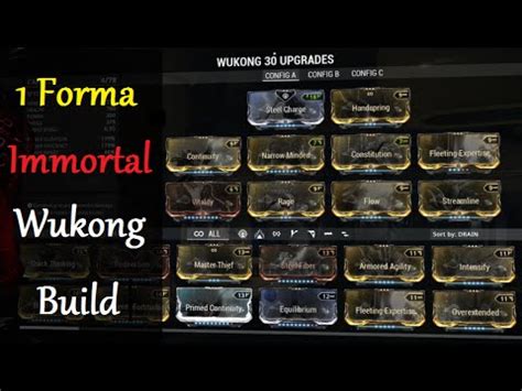 Warframe Builds Immortal Wukong Build 1 Forma YouTube