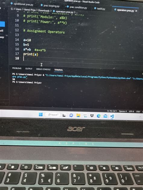 Dumpa Vamsi Priya On Linkedin Task 7 Operators Task 9 Write A Python
