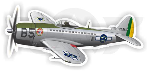 Republic P 47 Thunderbolt Brazilian Air Force FAB Aircraft Sticker