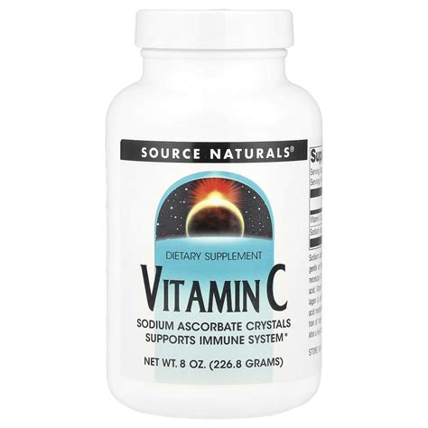 Source Naturals Inc Vitamin C Sodium Ascorbate Crystals 8 Oz Powder