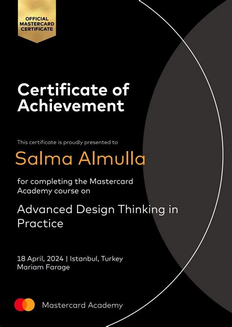salma al mulla on linkedin i am delighted to have received this certificate from the mastercard…