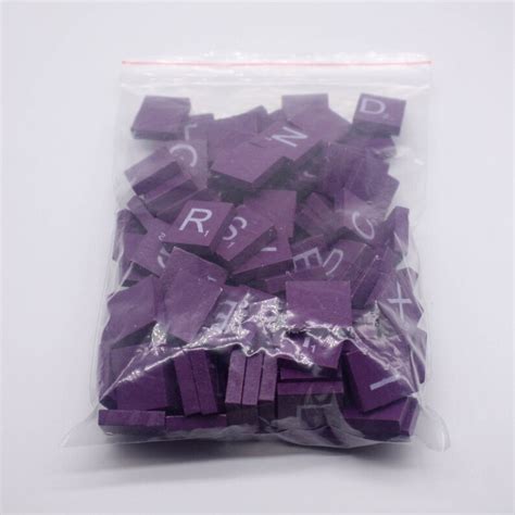100 Pcs Wooden Scramble Scrabble Letters Tiles Purple Color Etsy