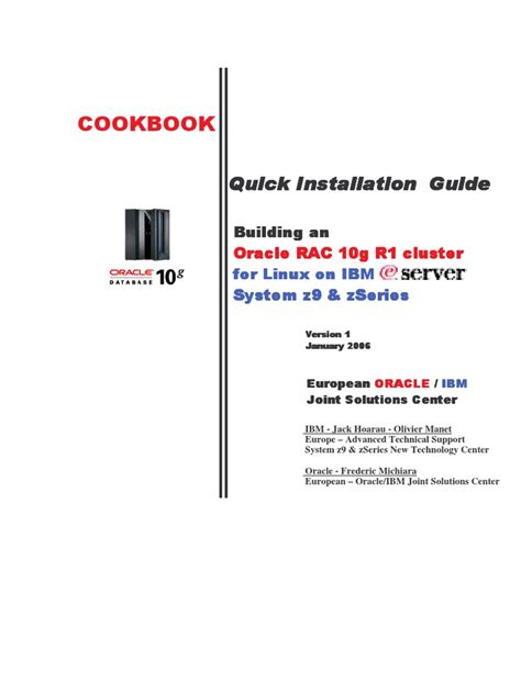 PDF COOKBOOK V1 Building An Oracle 10gRAC R1 Cluster For Linux On Z DOKUMEN TIPS