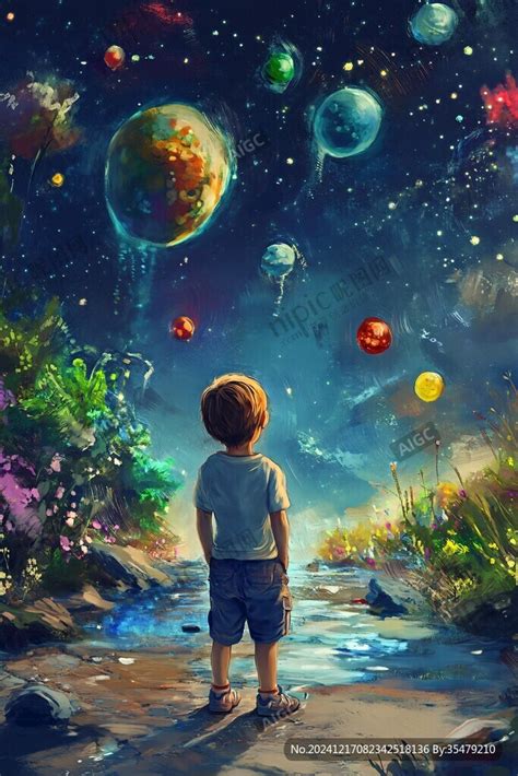 Ai创作图梦幻儿童插画超治愈 星月河幻想插画 儿童元宇宙 童年插画梦幻童年 梦幻儿插插画 梦幻儿童插画 宇宙银河愿望 梦幻唯美童话童年美梦 治愈系儿插 手绘男孩星球本册封面 宇宙3d画 宇宙