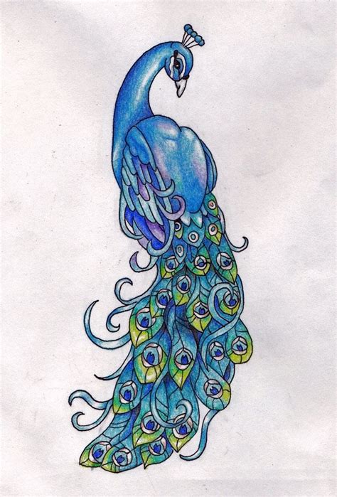 Simple Colorful Peacock Drawing Peacock Art Peacock Drawing Peacock Tattoo