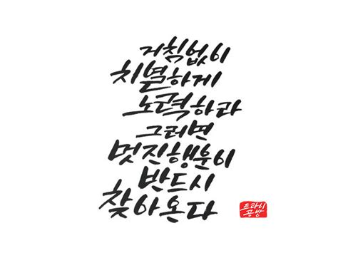 힘나는 글귀 캘리그라피 성공이란 행복한 사실 드라마