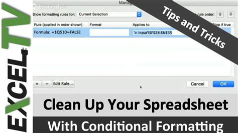 Conditional Formatting To Clean Your Spreadsheet Excel Tips Excel Tv