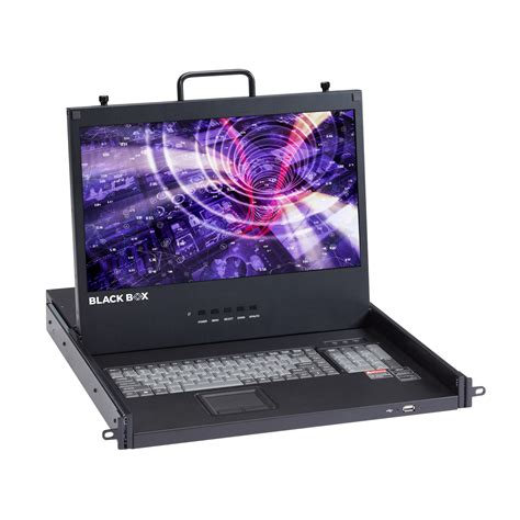 KVM LCD Console Tray 17 In 1 Rail TP LED USB HDMI DP VGA Black Box