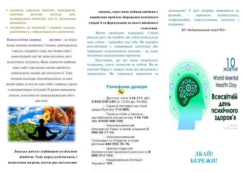 Інформаційний буклет Психічне здоровя Інші методичні матеріали Психологія
