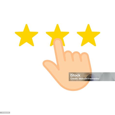 별 아이콘을 손으로 두드리는 것입니다 서비스 등급 고객 피드백 개념 1위에 대한 스톡 벡터 아트 및 기타 이미지 1위 가볍게 두드리기 개념 Istock