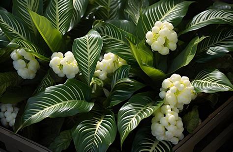 Premium Ai Image Green Leaf Plant In White Flowers In Planter Box