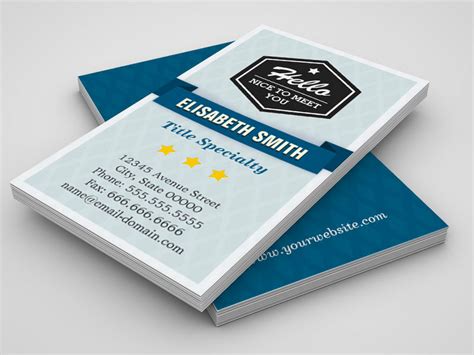 Say Hello And Nice To Meet You In Retro Style Pack Of Standard Business