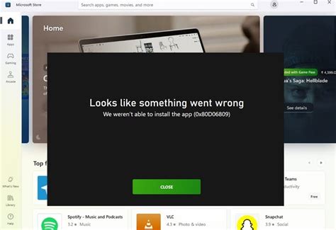 Microsoft Store Error 0x80d06809 [fix]