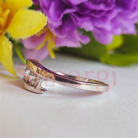 Swirl Ring Bypass Ring Tension Set Ring Three Stone Ring Etsy