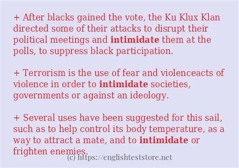 Intimidate Sentence Examples Englishteststore Blog