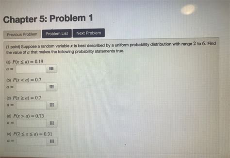 Solved Chapter 5 Problem 1 Previous Problem Problem List