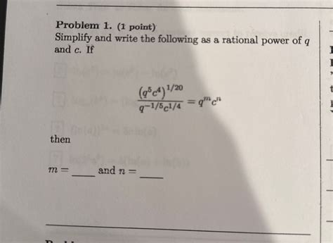Solved Problem 1 1 ﻿pointsimplify And Write The Following