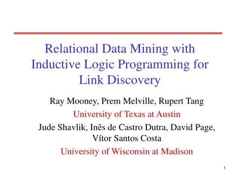 Ppt Relational Data Mining With Inductive Logic Programming For Link Discovery Powerpoint