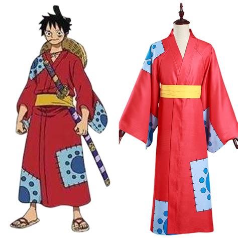 Costume Cosplay Luffy Wano Negozio One Piece