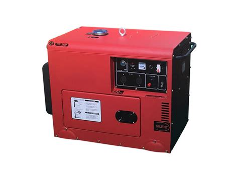 Air Cooled 10 Kva Portable Diesel Power Generator Soundproof Genset Red