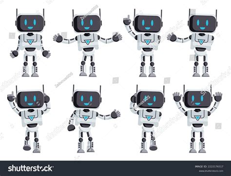 Robotic Characters Vector Set Design Robot Stock Vector Royalty Free 2222176517 Shutterstock