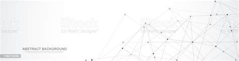 추상적 기하학적 배경과 점과 선을 연결하는 웹 사이트 헤더 또는 배너 디자인 글로벌 네트워크 연결 텍스트에 대한 주부 배경과
