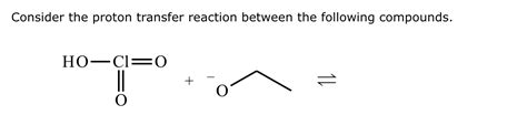 Solved Consider The Proton Transfer Reaction Between The Chegg