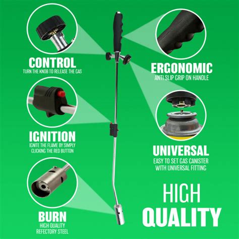 Weed Burner Killer Wand Butane Gas Blowtorch Garden Outdoor Weeds Moss Fungus Plus Gas Canisters