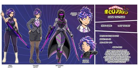 Bnha Oc Commish Kaina Tsutsumi Ref Sheet By Feerocomics On Deviantart In 2022 Hero Academia