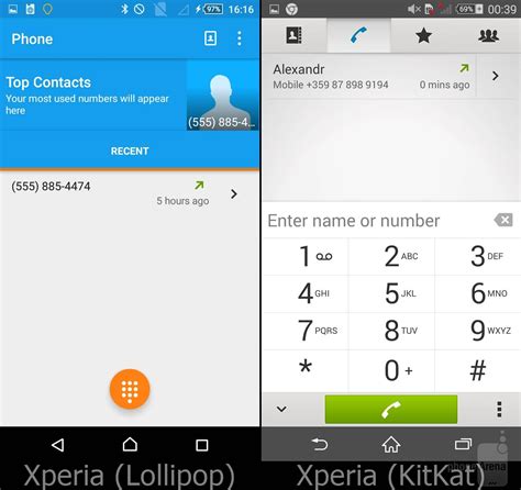 Xperia Screenshots Compared Android Lollipop Versus Kitkat Xperia Blog