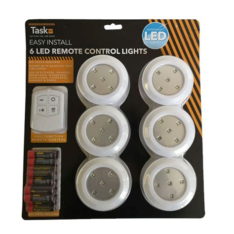 Bright On Remote Control Led Lights 6 Pack Croft Home And Garden