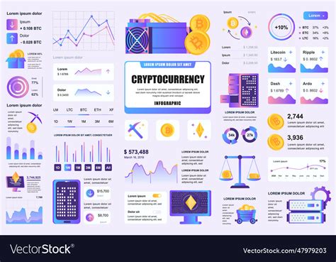 Bundle Cryptocurrency Mining Infographic Ui Ux Vector Image