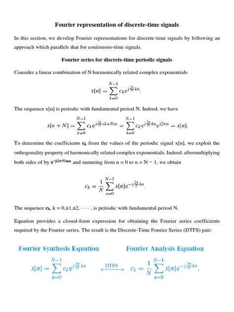 Lecture Four Pdf Fourier Series Fourier Transform