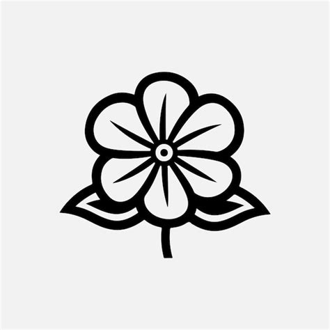 Flor Icono Vector Logo Blanco Y Negro Vector Premium