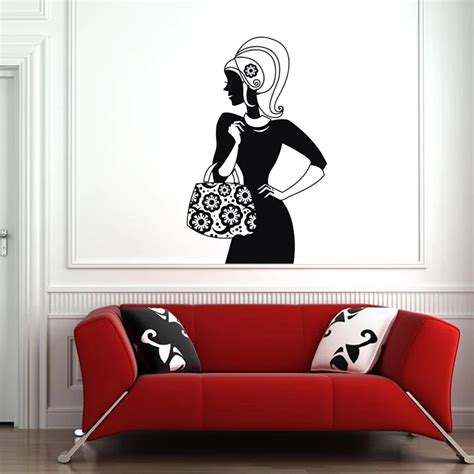 Vinyl Wall Decals Fashion Shopping Women Sticker Home Decorative Wall