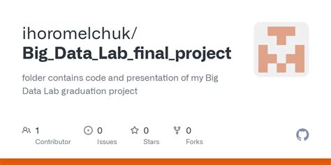Github Ihoromelchuk Big Data Lab Final Project Folder Contains Code And Presentation Of My