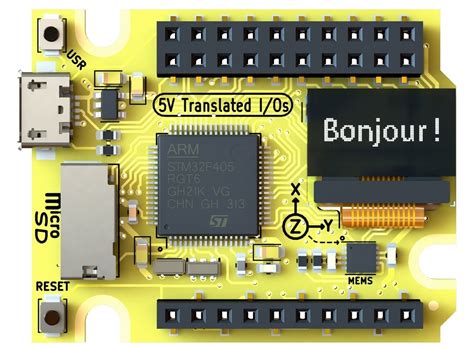 carte nue microcontrôleur plug uino® py la seule carte sur le marché