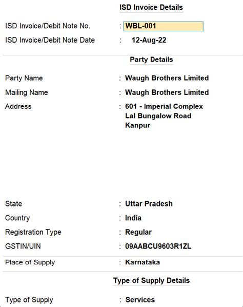 How To Account For Isd Credit Under Gst In Tallyprime Tallyhelp