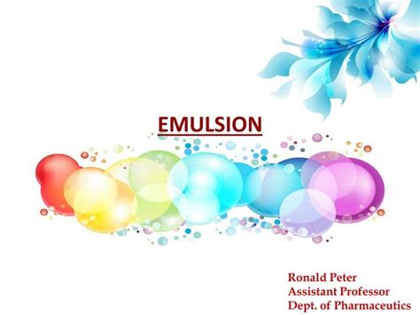 Emulsion Intro Adv Types And Classifictaion Pdf