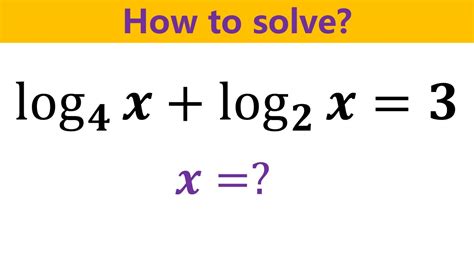A Logarithmic Equation Different Bases Youtube