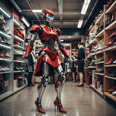 Female Robot In A Shoe Shop R Showoffyouraiart