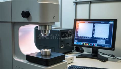 Hardness Testing Machine Analyzing Metal Specimen Generative Ai Stock Illustration