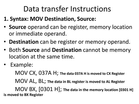 Instruction Sets Of 8086 Pptx