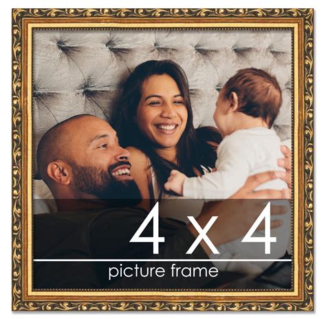 4x4 Solid Wood Antique Picture Frame With Uv Resistant Acrylic And Acid