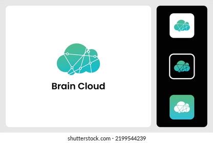 Progress Cloud Brain Vector Logo Stock Vector Royalty Free